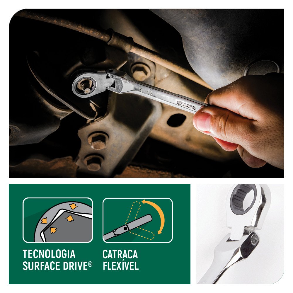 Chave Combinada Catraca Flexível 13mm Sata ST46404ST | COREBRAL