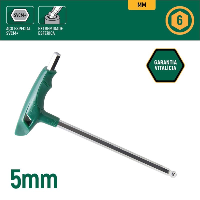 Chave Allen Abaulada Cabo T 5mm Sata ST83110SC | COREBRAL